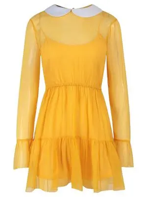 Gucci Gucci Ruffled Hem Chiffon Dress No