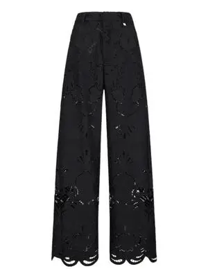Giuseppe Di Morabito Scalloped-hem Lace Trousers - Black