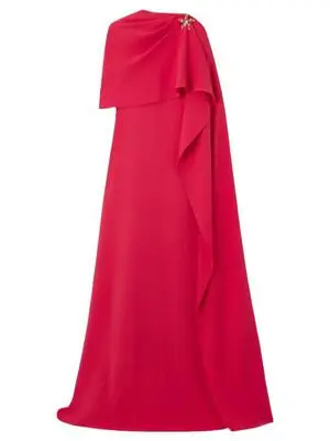 OSCAR DE LA RENTA Oscar De La Renta Shawl-Effect Crepe Gown