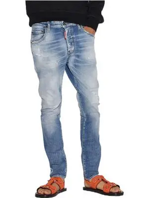 Dsquared2 Distressed Slim-fit Jeans - Blue