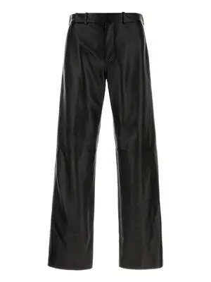 Fendi Straight-leg Leather Trousers - Black