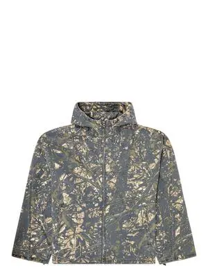 DIESEL® J-lint Jacket With Drawstring Hood And Zipper Pockets - Green/brown