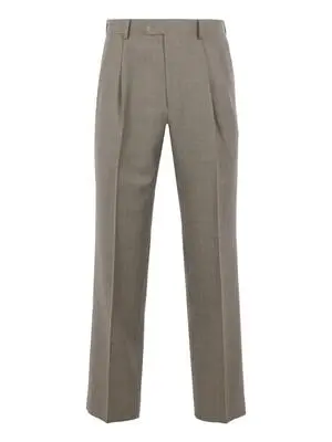 Auralee Pleated Tailored Pinstripe Pants - Gray
