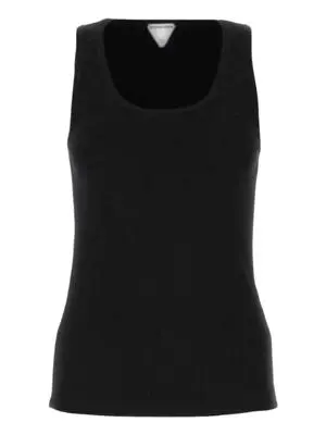 Bottega Veneta Ribbed Crewneck Tank Top - Black