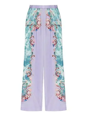 Versace Baroque Print Wide-leg Pants - Purple