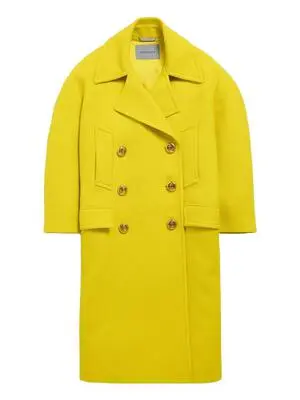Balenciaga Double-breasted Long Pea Coat - Yellow