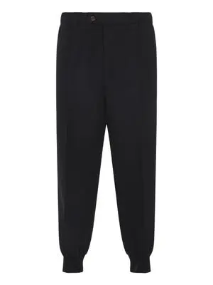 LANVIN Elasticated-cuff Straight Leg Trousers - Black