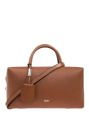 Max Mara Logo Stamp Zip-up Tote Bag - Brown