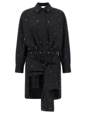 Giuseppe Di Morabito Embellished Long-sleeve Shirt Dress - Black