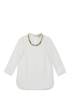 Burberry Round Neck Long Sleeve Blouse - White
