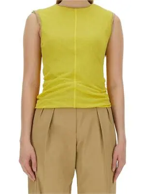 Sportmax Sleeveless Crewneck Top With Visible Seams - Yellow
