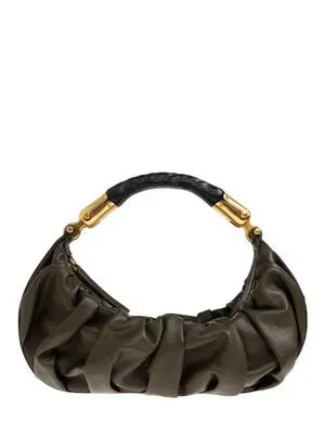 Balmain Ruched Top Handle Bag - Black