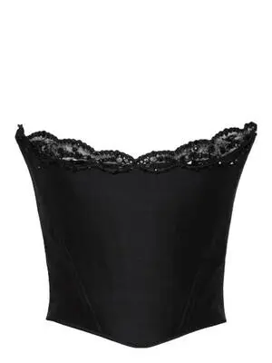DSQUARED2 Dsquared2 Paris Corset Top With Beaded Lace Trim