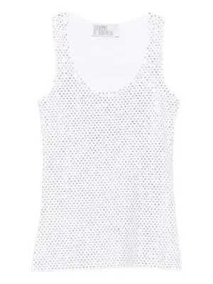Giuseppe Di Morabito Crystal Embellished Sleeveless Tank Top - White