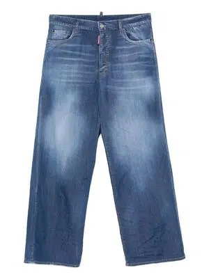 Dsquared2 Medium Wash Loose Fit Jeans - Navy Blue