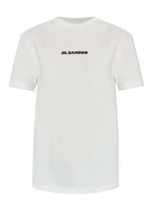 JIL SANDER Jil Sander Crewneck T-Shirt With Logo Print White