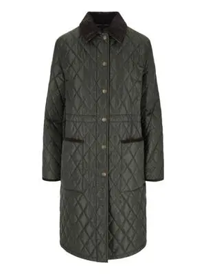 Burberry Long Sleeve Quilted Coat - Black