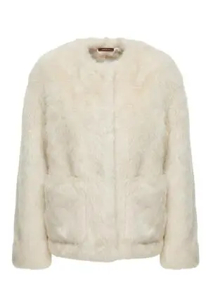 Gucci Collarless Long Sleeve Jacket - Nude