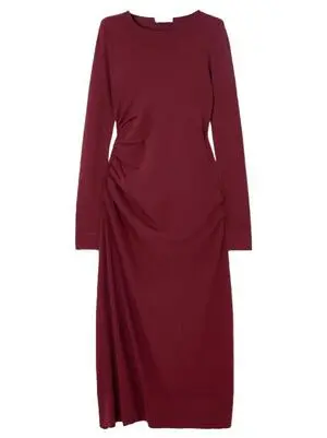 Altuzarra Ruched Knitted Midi Dress - Red