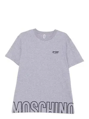 Moschino Logo-detail Cotton T-shirt - Grey