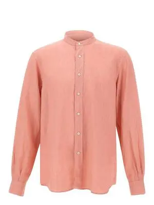 Aspesi Bruce Slim Band-collar Shirt - Pink