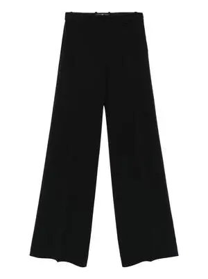 Ermanno Scervino Wide-leg Crepe Trousers - Black