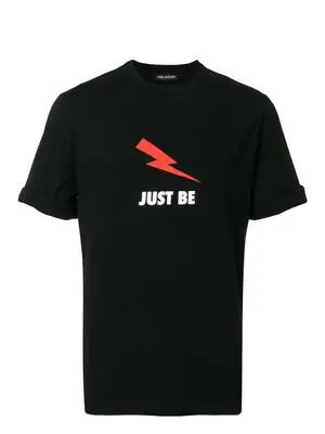 Neil Barrett Printed T-shirt With Round Neck - Black