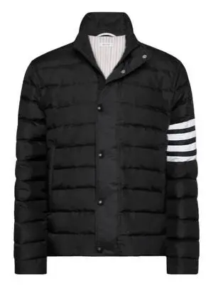 Thom Browne Shiny Ripstop Lightweight Down-filled Jacket With 4-bar Detailing - Black