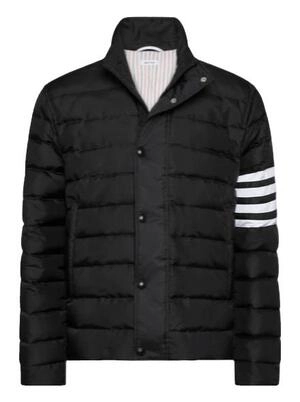THOM BROWNE Thom Browne Shiny Ripstop Lightweight Down-Filled Jacket With 4-Bar Detailing