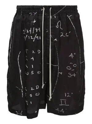 RICK OWENS Rick Owens Graphic Print Drawstring Shorts