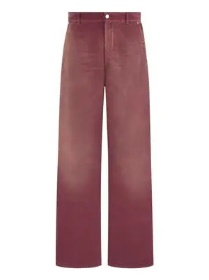 DIOR Dior Burgundy Corduroy Wide-Leg Trousers