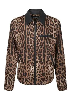 Dolce & Gabbana Leopard Print Bomber Jacket - Animalier Brown