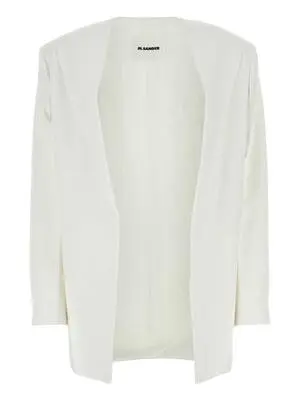 JIL SANDER Drop Shoulder Tailored Blazer - White
