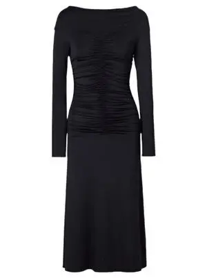 Altuzarra Ruched Stretch-jersey Midi Dress - Black