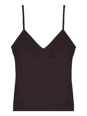 JIL SANDER Sleeveless V-neck Tank Top - Chocolate Brown