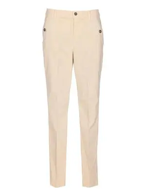 Liu Jo Slim-fit Casual Trousers With Logo Detail - Nude