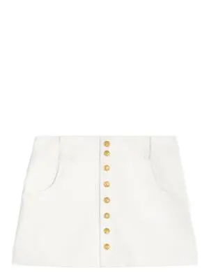 CELINE Celine Trapeze Mini Skirt In Cotton Twill