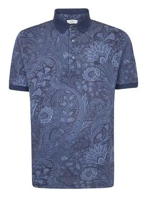 Etro Arnica Paisley Short-sleeved Polo Shirt - Blue