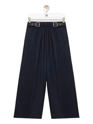 Loewe Elastic Waist Cropped Trousers - Navy Blue