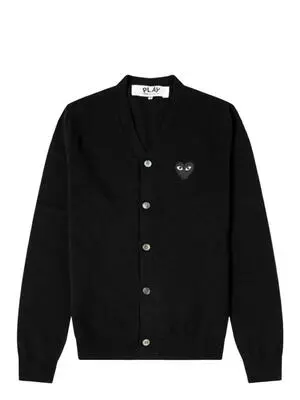 Play Comme Des Garcon Logo Cardigan - Black