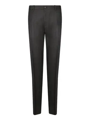 Incotex Slim Fit Wool Trousers - Black