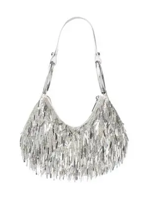 Kate Spade New York Embellished Fringe Hobo Bag - Silver