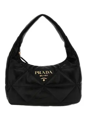 PRADA Prada Quilted Logo Plaque Shoulder Bag