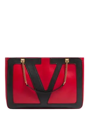 Valentino Garavani Viva Superstar Chain-link Medium Tote Bag - Red