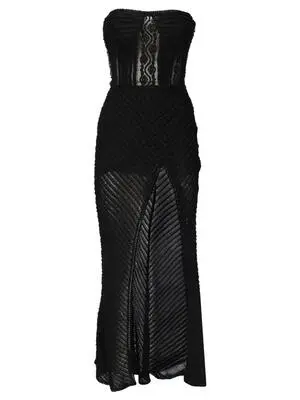 Charo Ruiz Ibiza Strapless Mesh Maxi Dress - Black