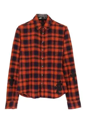 Chrome Hearts Long-sleeved Plaid Shirt - Red