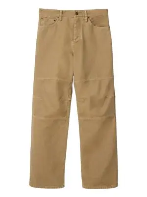 Burberry Embroidered Wide-leg Trousers - Hebden Brown