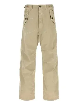 Dsquared2 Dsquared2 Garment-Dyed Utility Wide-Leg Pants Nude