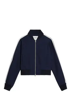 Ami Track Jacket With Stripe Trim - Black