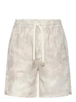 Eleventy Floral Print Drawstring Shorts - White